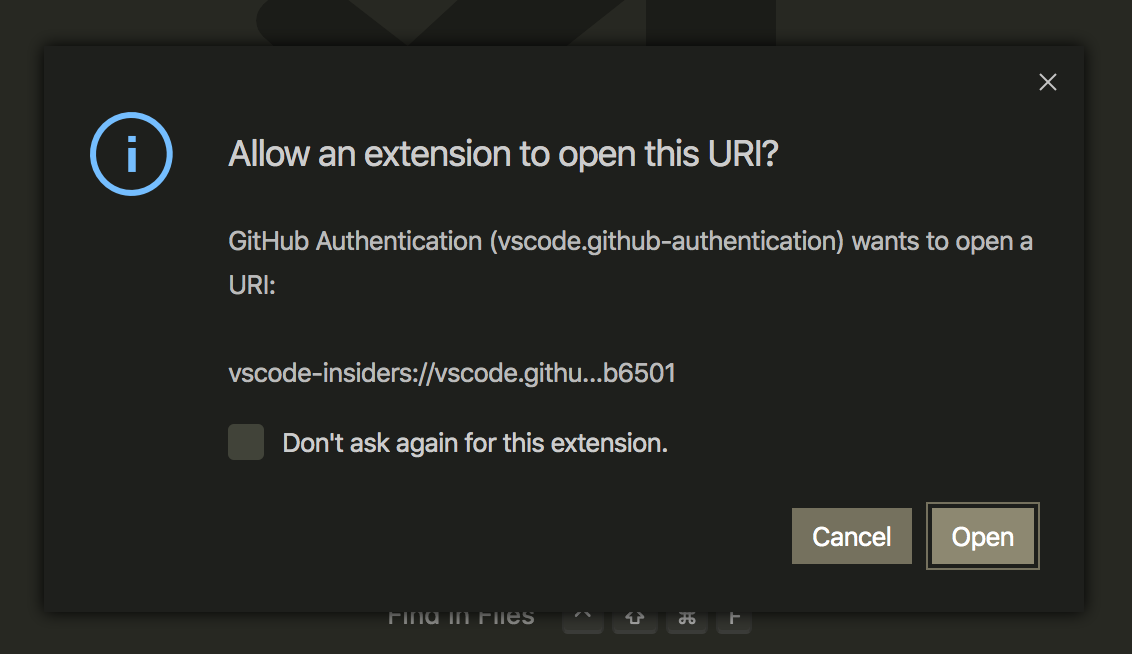 Show full vscode URI when asking to open · Issue #96710 · microsoft/vscode · GitHub