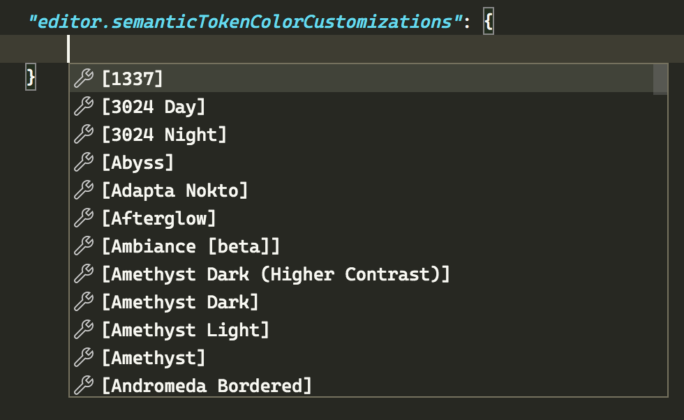 [semantic tokens] improve code completions for `editor ...