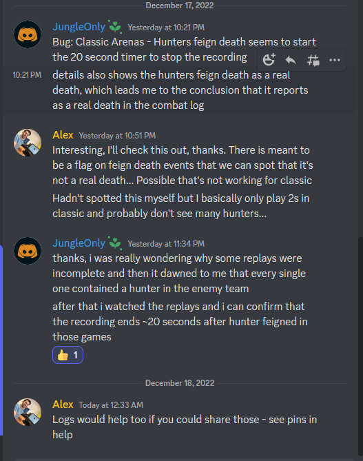 Classic hunter feign death ends arena games early · Issue #252 · aza547 ...