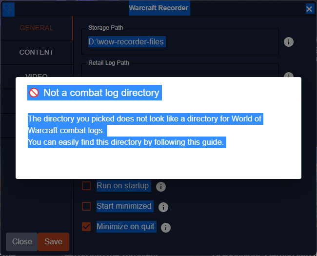 Styling Broken For Dialog Popup · Issue 375 · Aza547wow Recorder · Github