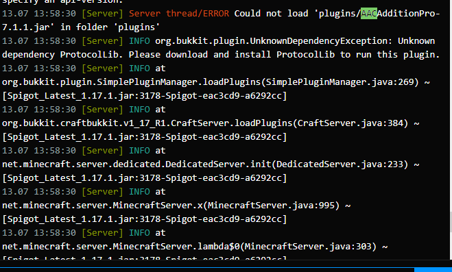 Plugin not loading. · Issue #470 · Photon-GitHub/AntiCheatAddition · GitHub