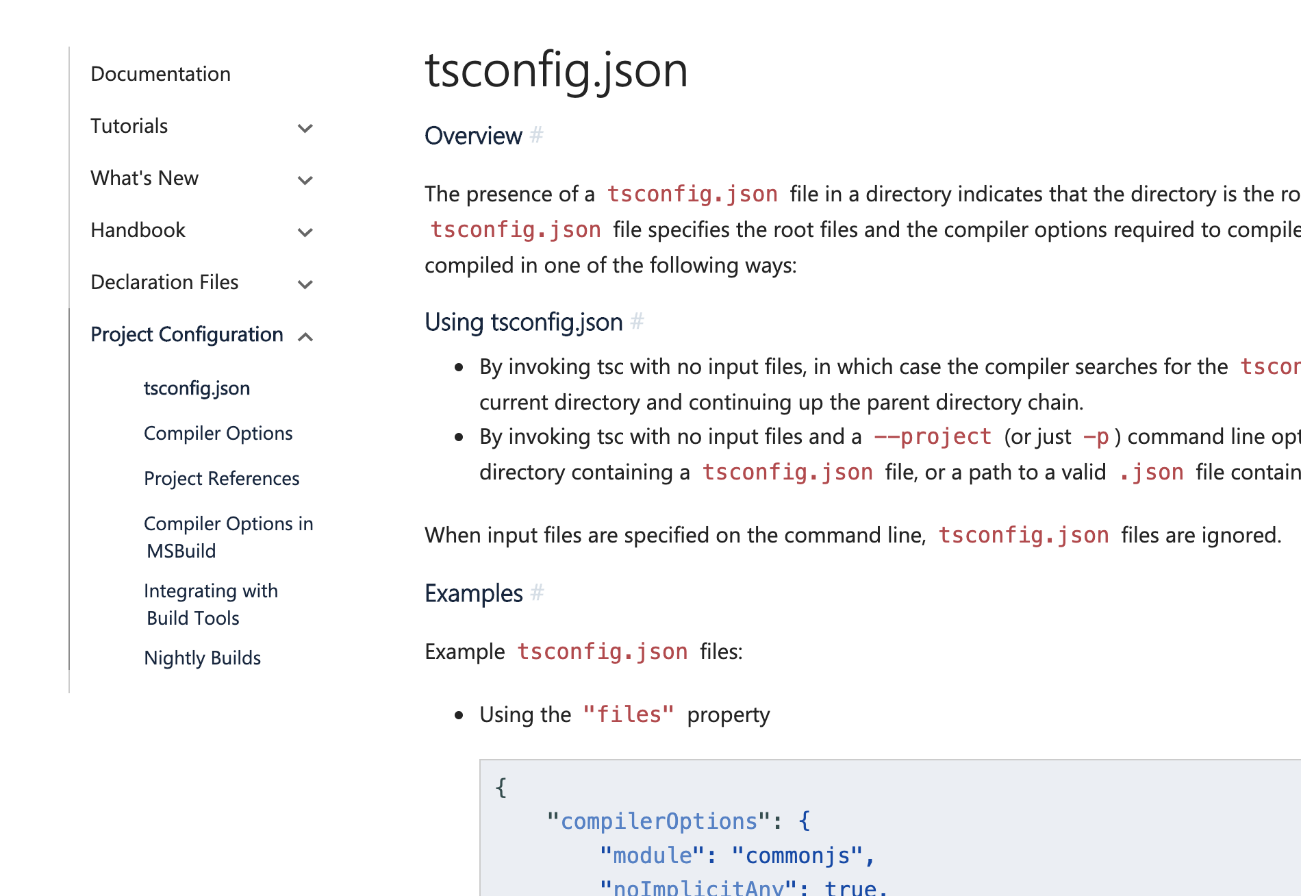 [docs] project configuration -> tsconfig.json link is duplicated · Issue #31092 · microsoft ...
