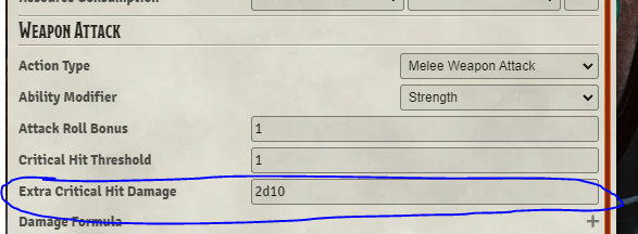 Weapon specific critical thresholds will be part of the core system in ...