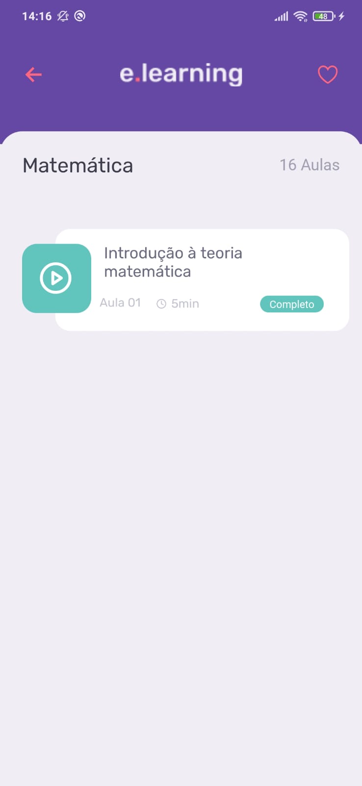 GitHub - mauriani/e.learning: Projeto react native.