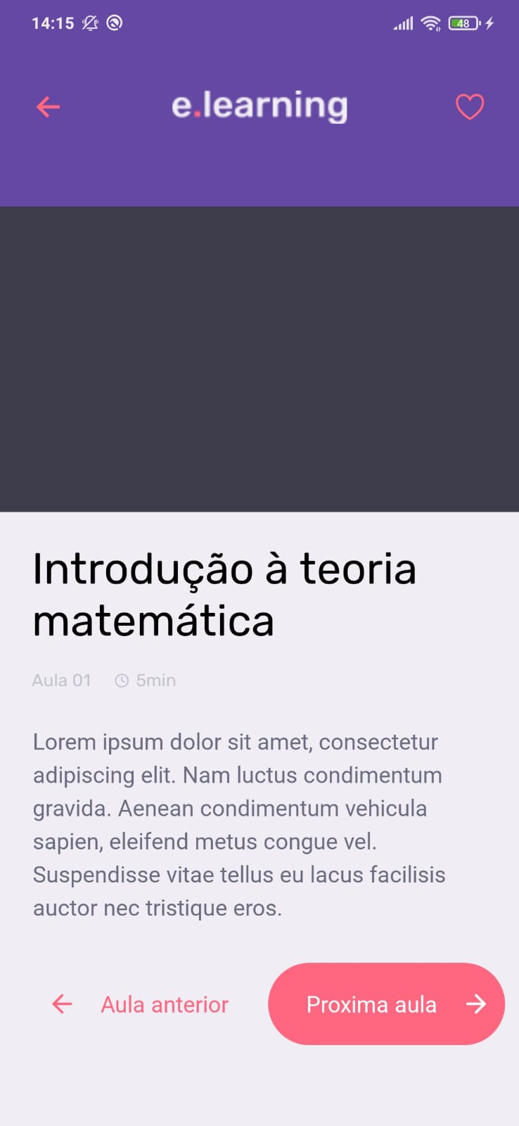 GitHub - mauriani/e.learning: Projeto react native.