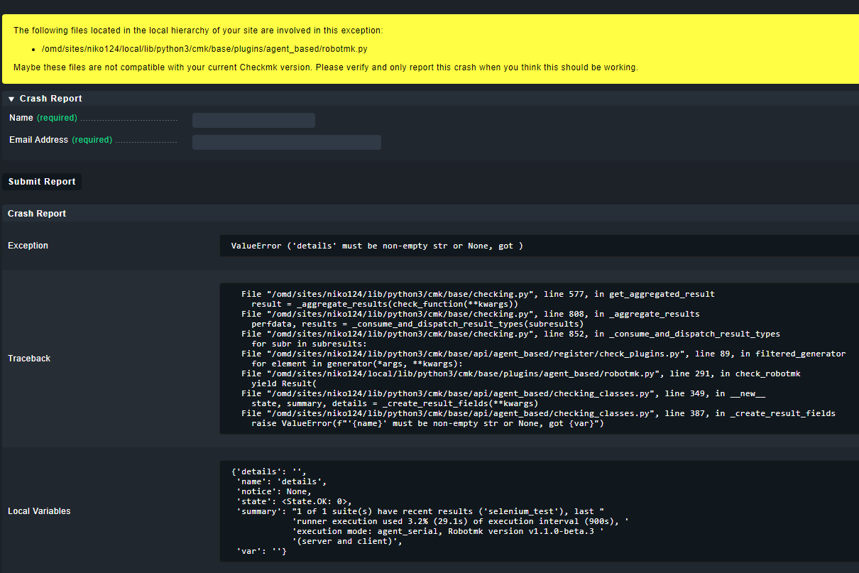 local/lib/python3/cmk/base/plugins/agent_based/robotmk.py crashes. · Issue #131 · elabit/robotmk ...