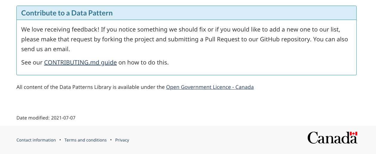 Create Data Patterns footer · Issue #82 · DTS-STN/Data-Patterns · GitHub