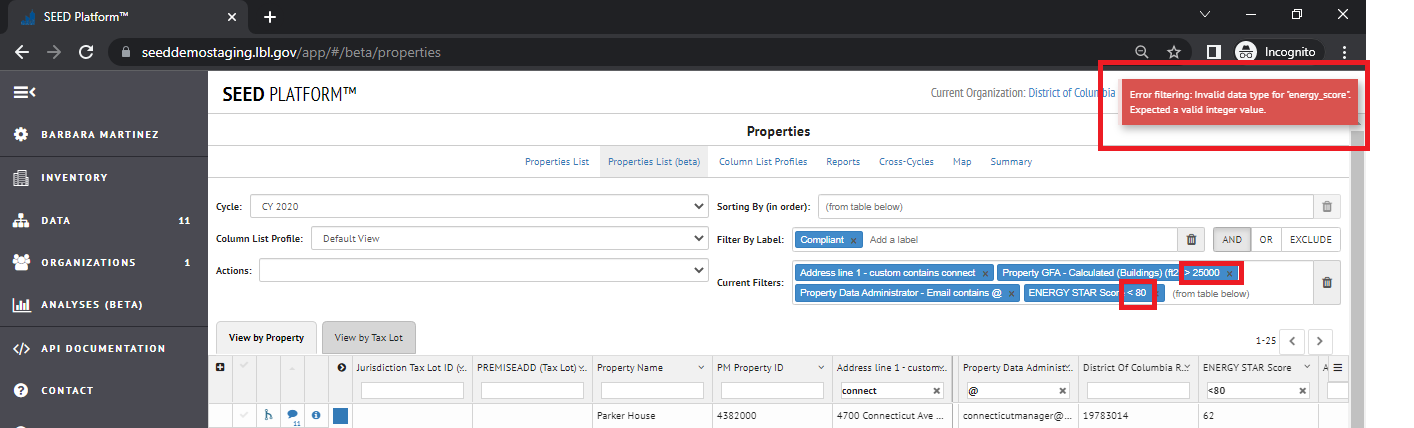 DOEE review of Property List - BETA · Issue #3252 · SEED-platform/seed ...