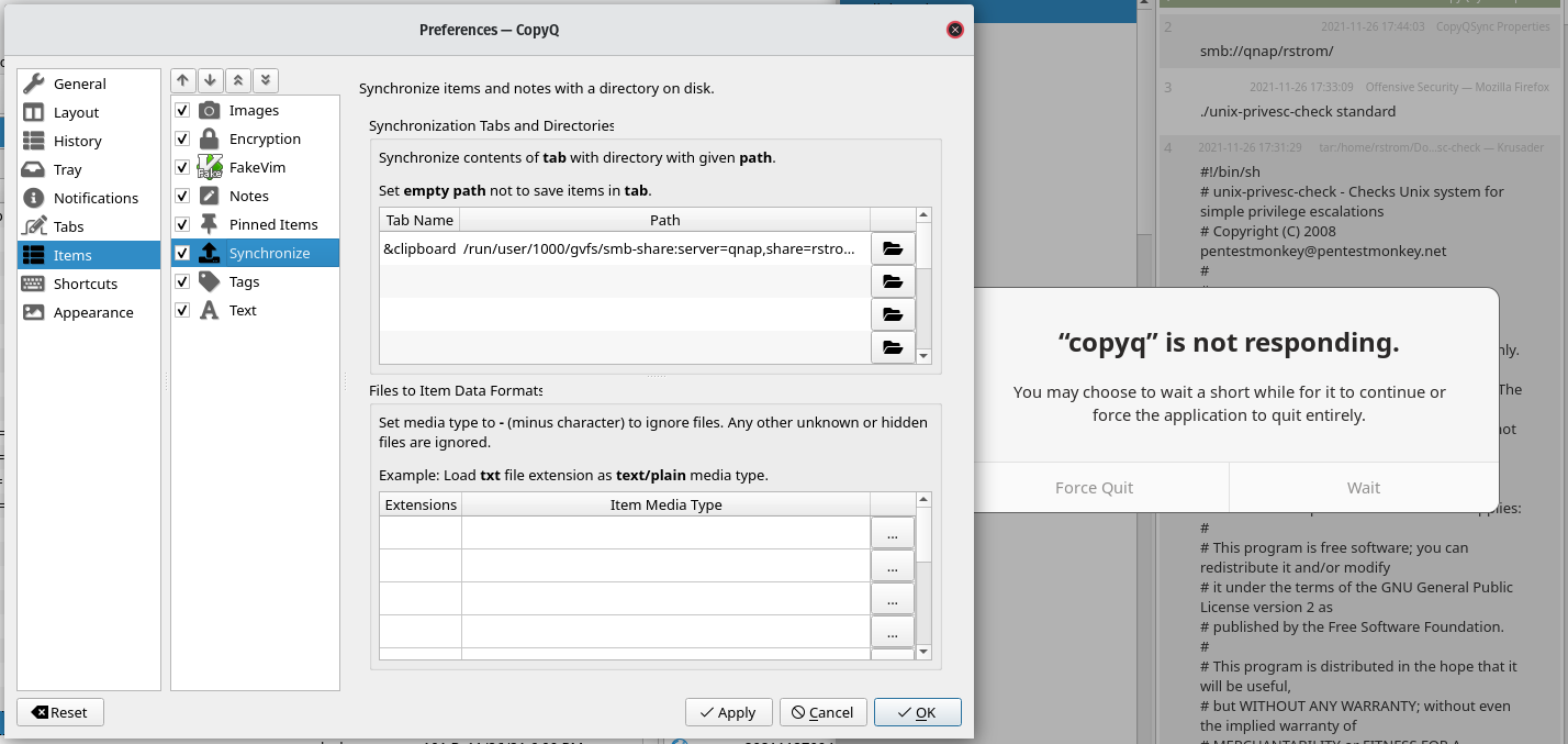 CopyQ sync to NAS · Issue #1836 · hluk/CopyQ · GitHub