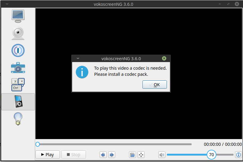 Built-in video player complains about missing codec when trying to play ...