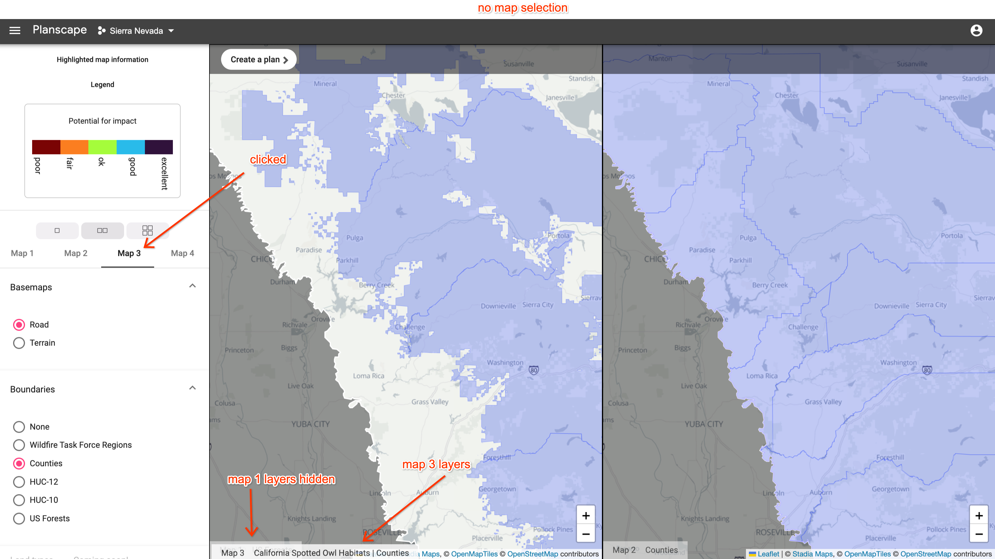 Map labels for maps not on screen replacing current labels. · Issue #353 · OurPlanscape ...