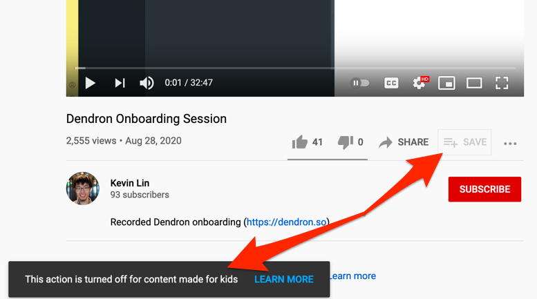 Official dendron wiki contains youtube videos marked as "Made for kids" · Issue #553 · dendronhq ...