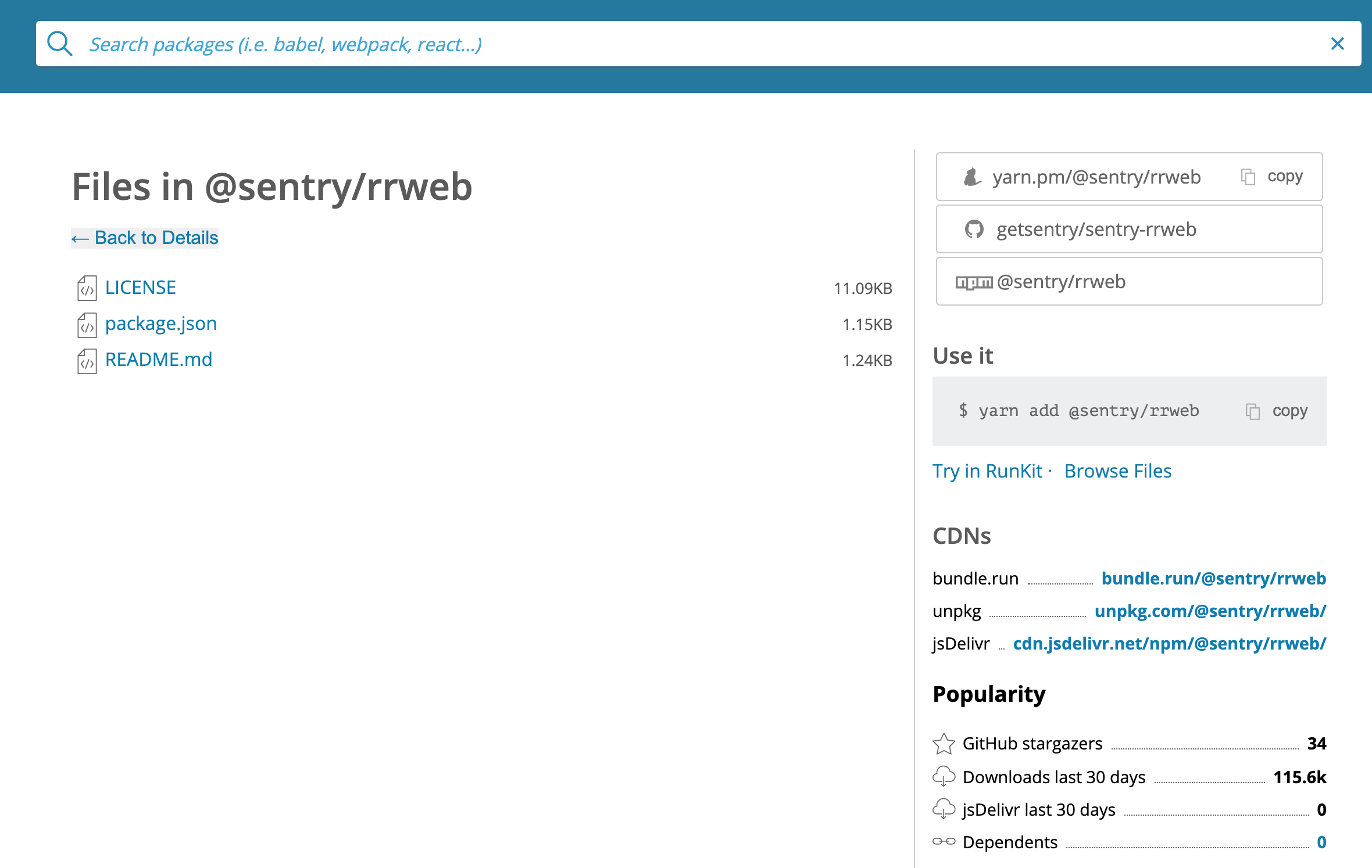 Dist file missing in 0.3.0 Release · Issue #27 · getsentry/sentry-rrweb · GitHub