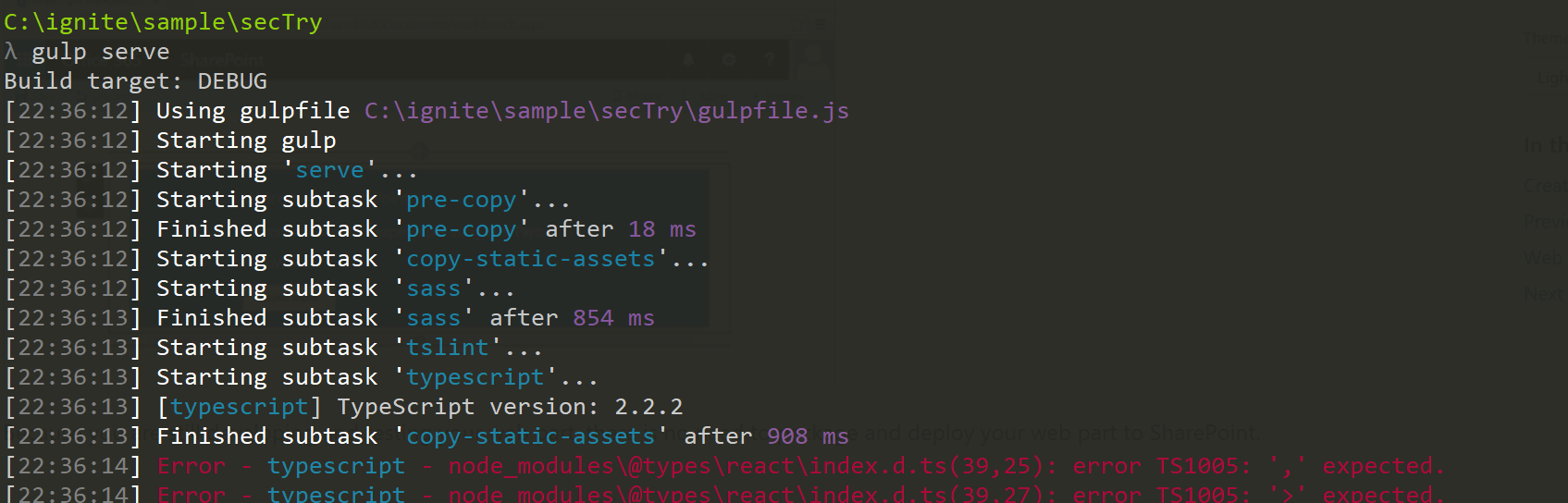 Generator V13 Onpremise Typescript Error · Issue 892 · Sharepointsp Dev Docs · Github 