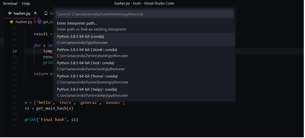 Base conda environment doesn't appear in the interpreters list · Issue #15519 · microsoft/vscode ...