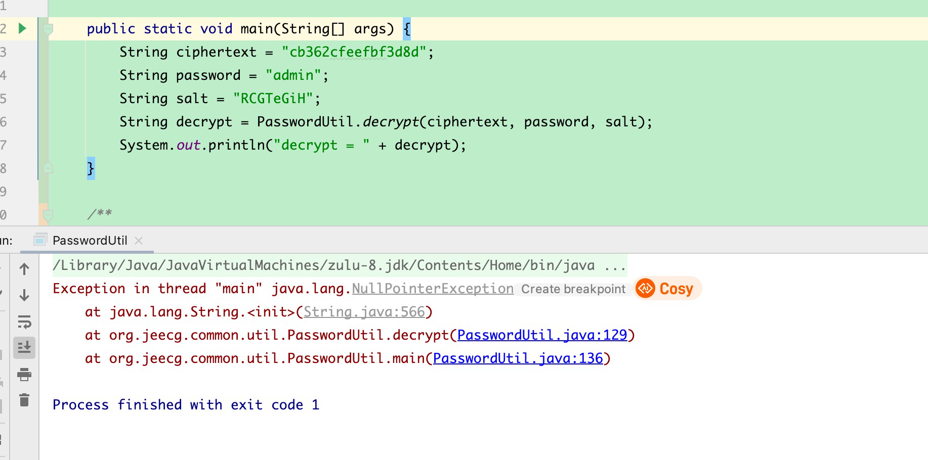 解密方法passwordutildecrypt疑问 · Issue 4549 · Jeecgbootjeecgboot · Github