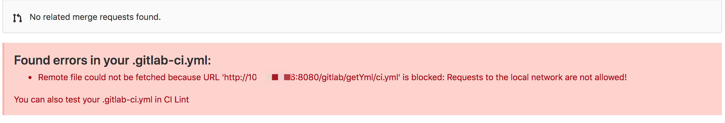 Ci Config Path Requests To The Local Network Are Not Allowed · Issue 791 · Gitlab4j Gitlab4j