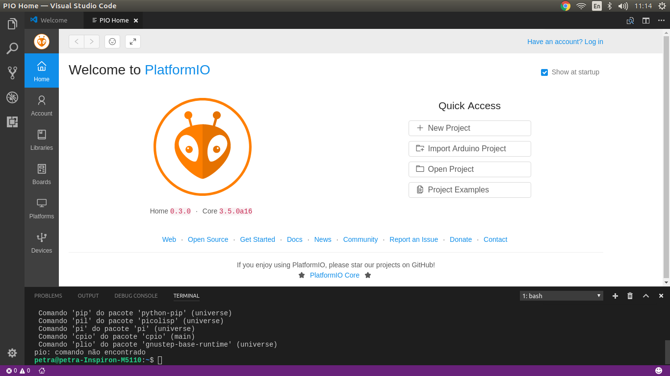 Home Could Not Load Recent Projects · Issue 1094 · Platformio Platformio Core · Github