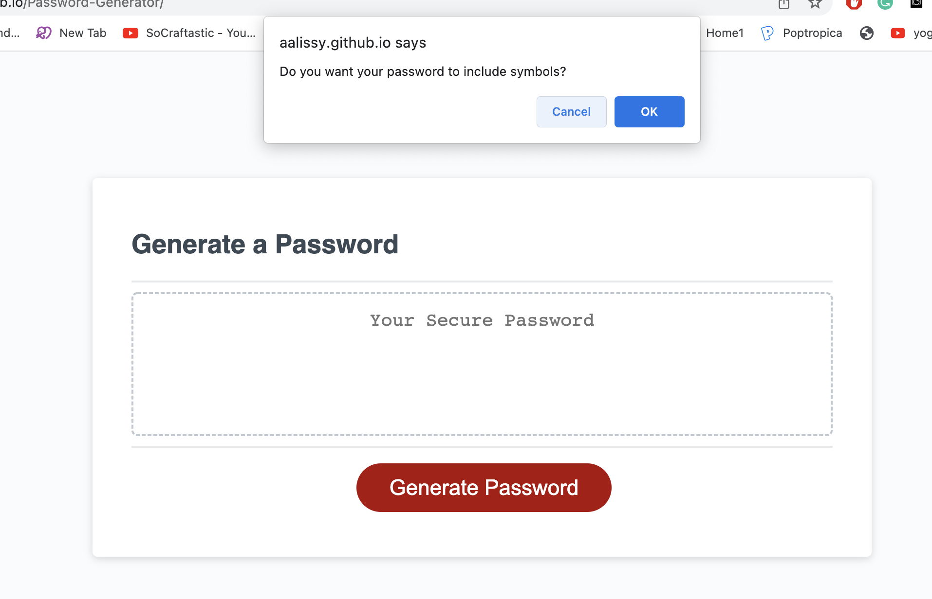 Github Aalissy Password Generator