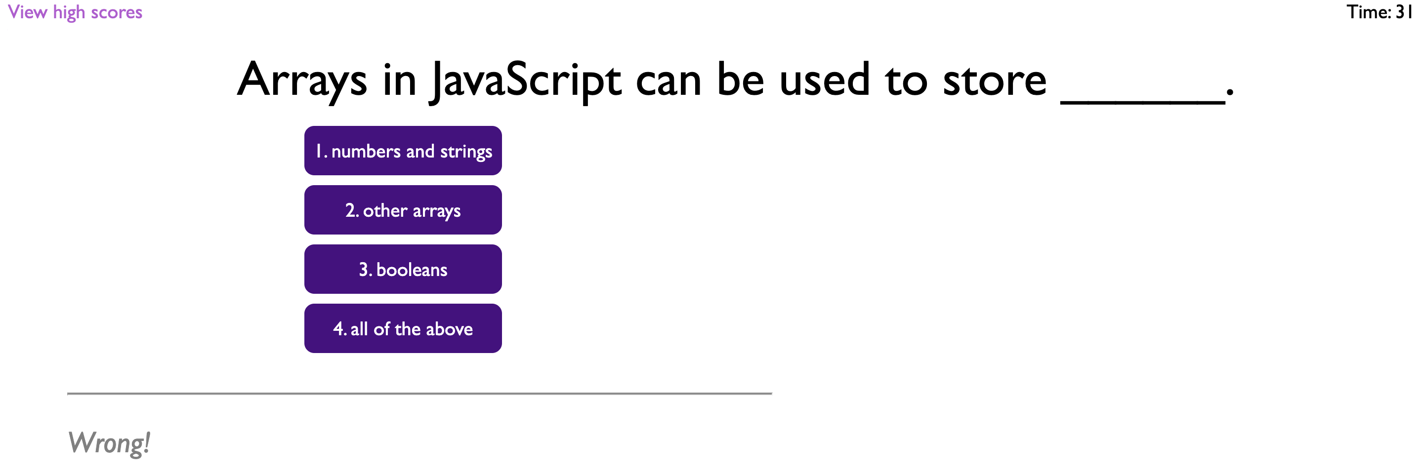 Github Aalissy Code Quiz