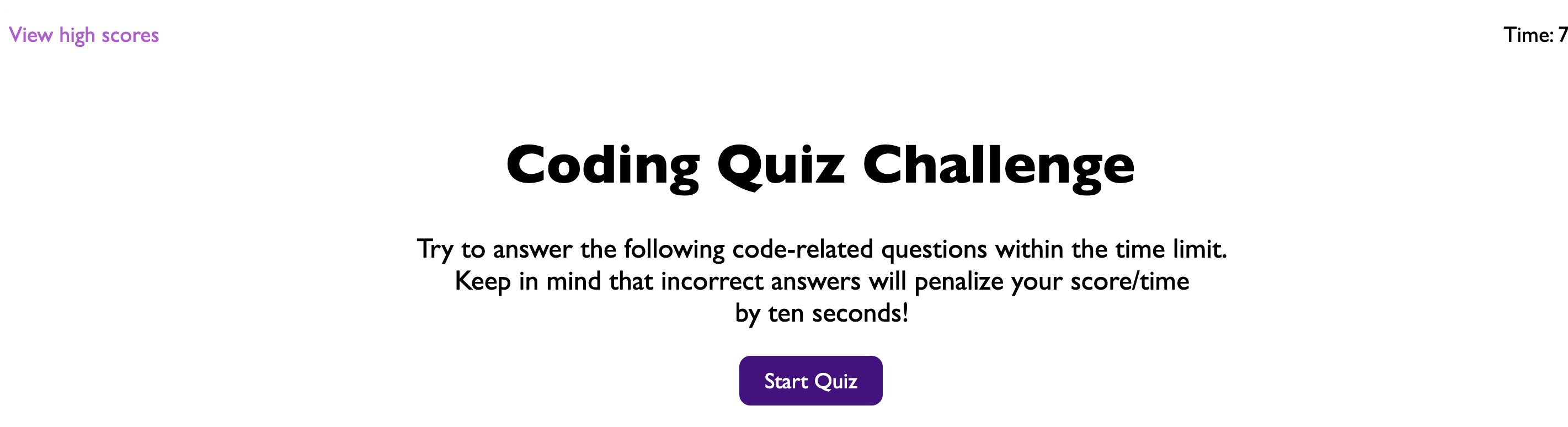 Github Aalissy Code Quiz