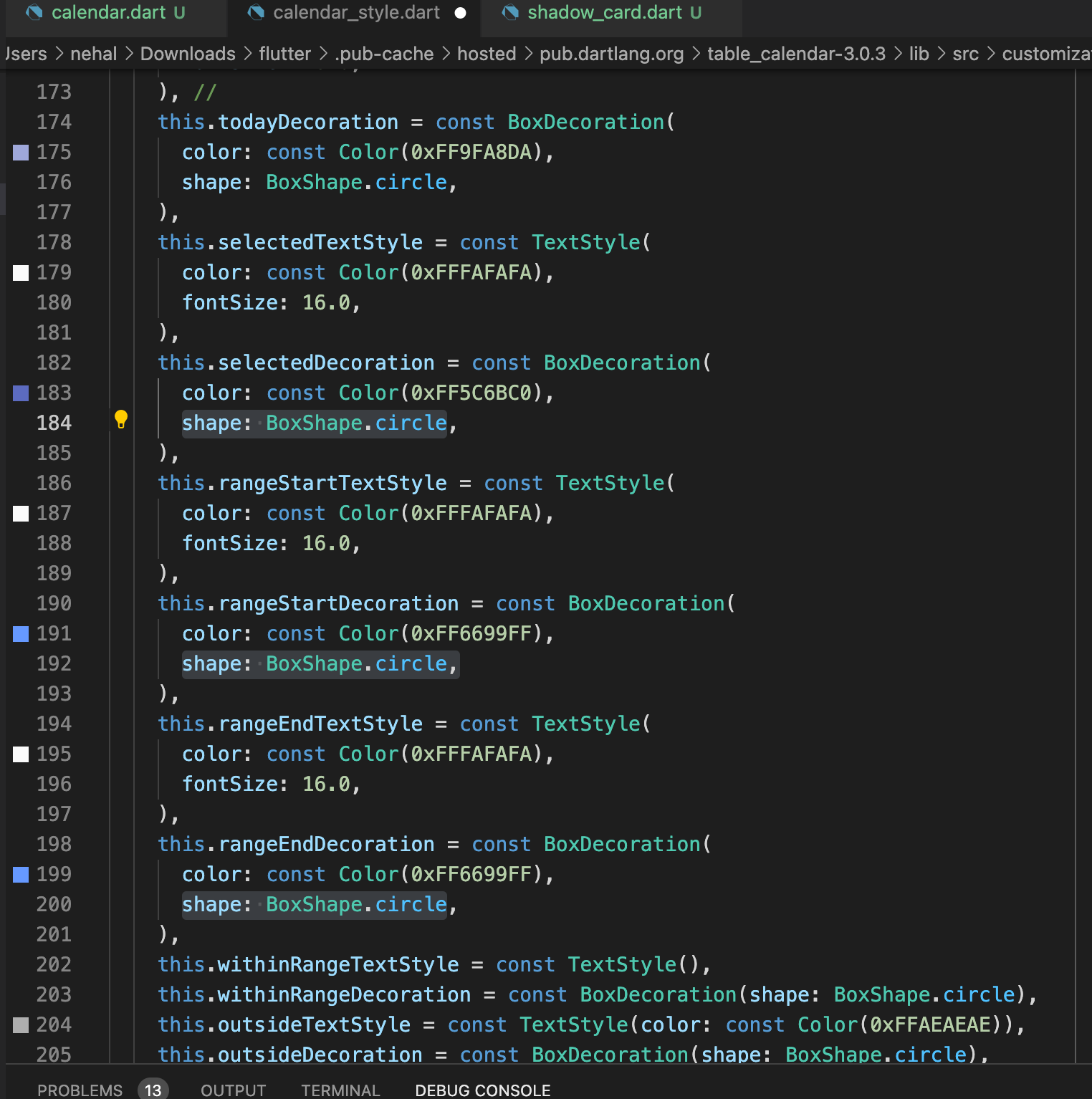Getting this error when BoxShape is Rectangle "shape != BoxShape.circle ...