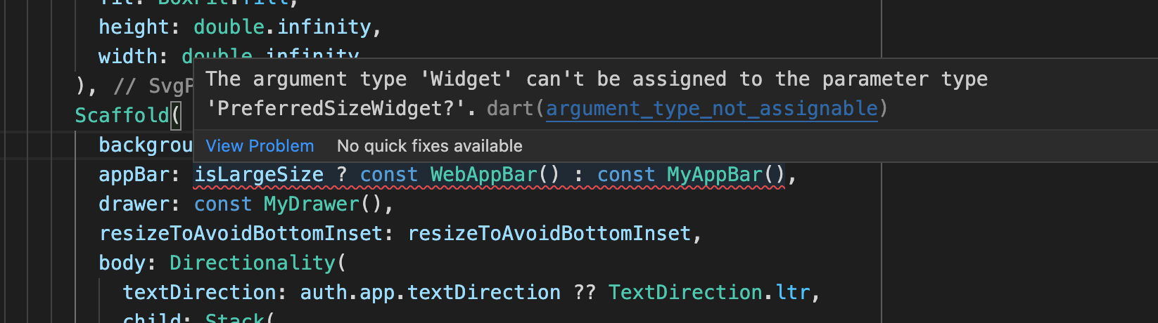 Not Able To Make The Appbar With Conditional Statement · Issue 97629 · Flutterflutter · Github