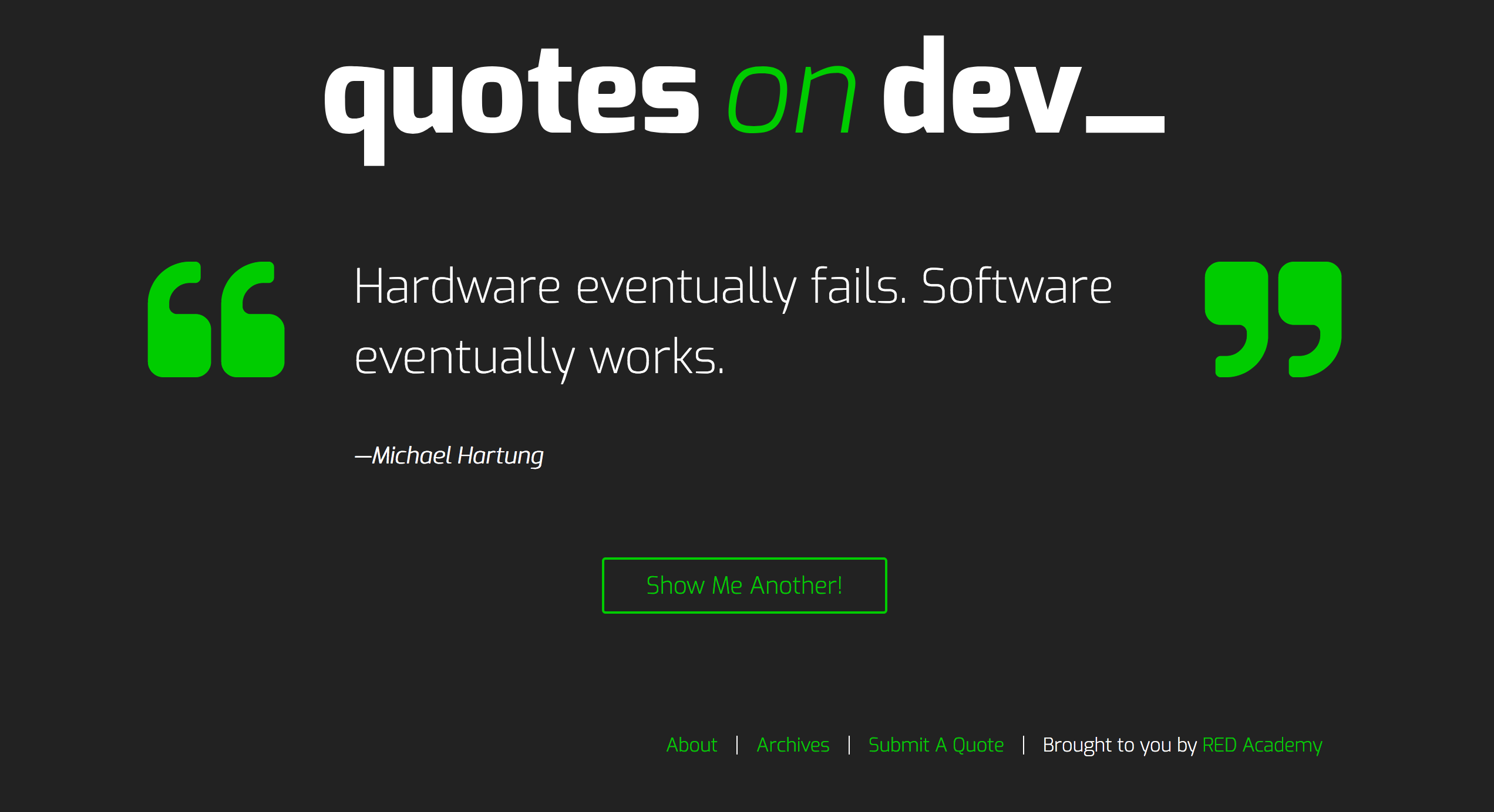 GitHub - JordPlamondon/quotes-on-dev: A website that dynamically ...