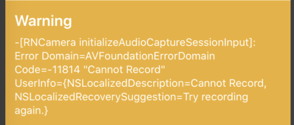Unknown alert when rendering a screen containing a video with audio ...