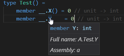 Inconsistent signatures of class properties · Issue #789 · ionide/ionide-vscode-fsharp · GitHub
