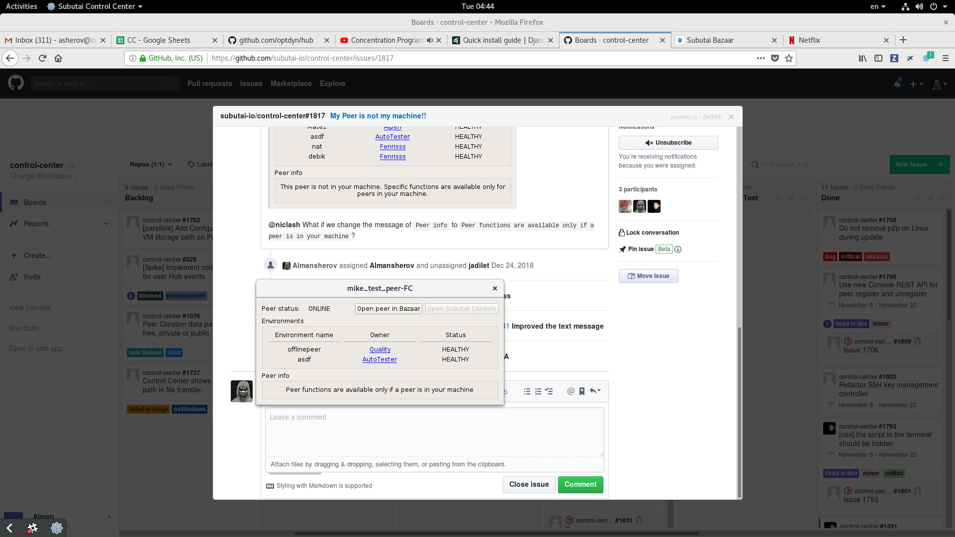 My Peer is not my machine!! · Issue #1817 · subutai-io/control-center · GitHub