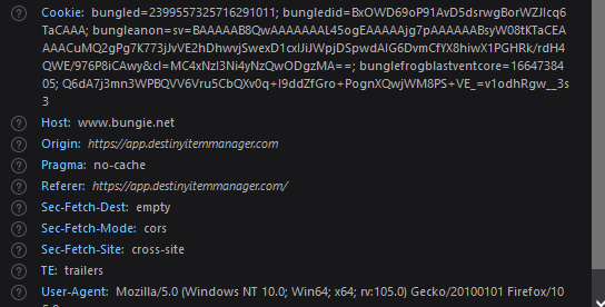 Firefox slow profile refreshes - Possibly related to withCredentials / Bungie.net cookies ...