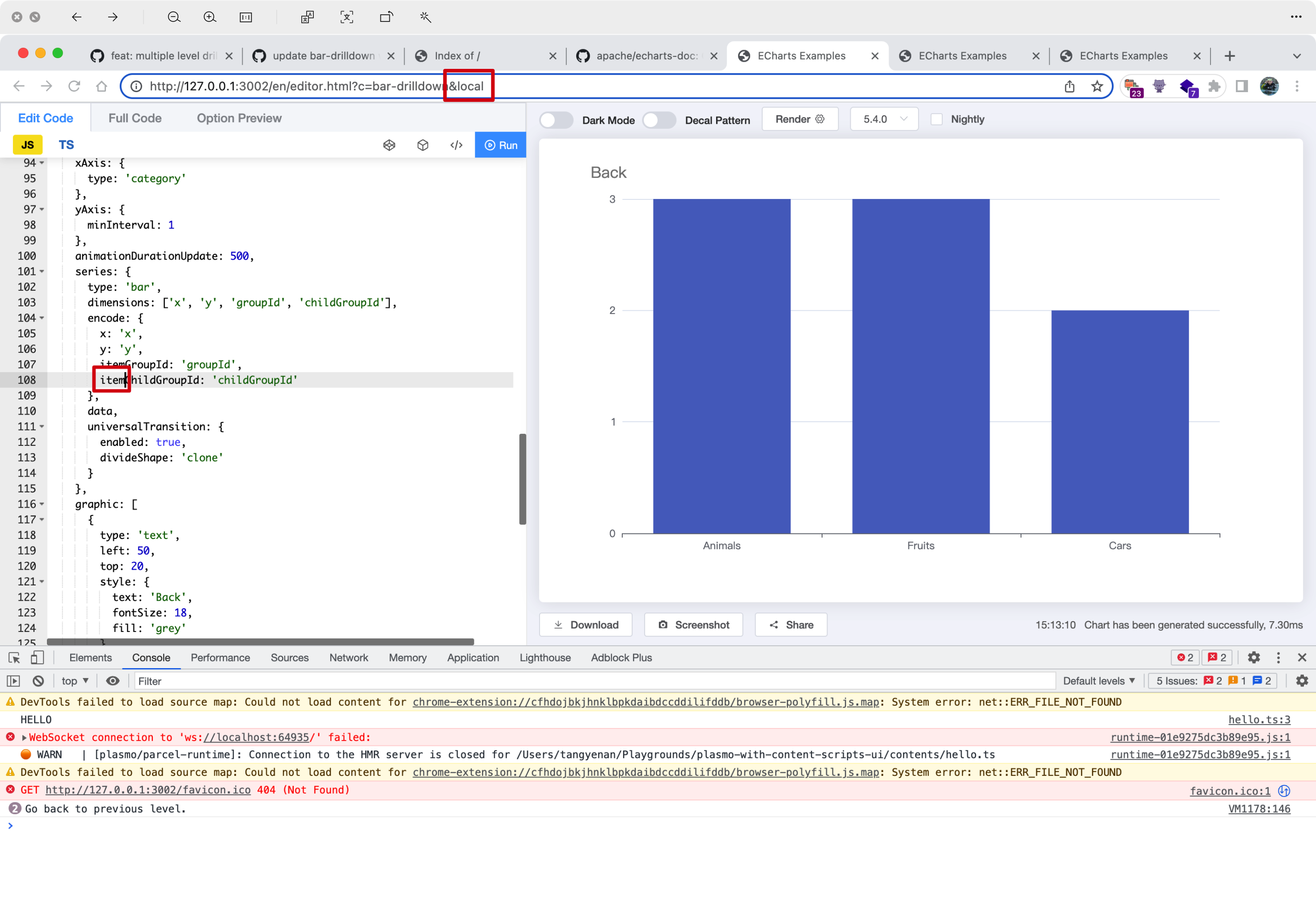 Unable To Add A New Chart On Local · Issue 70 · Apache Echarts