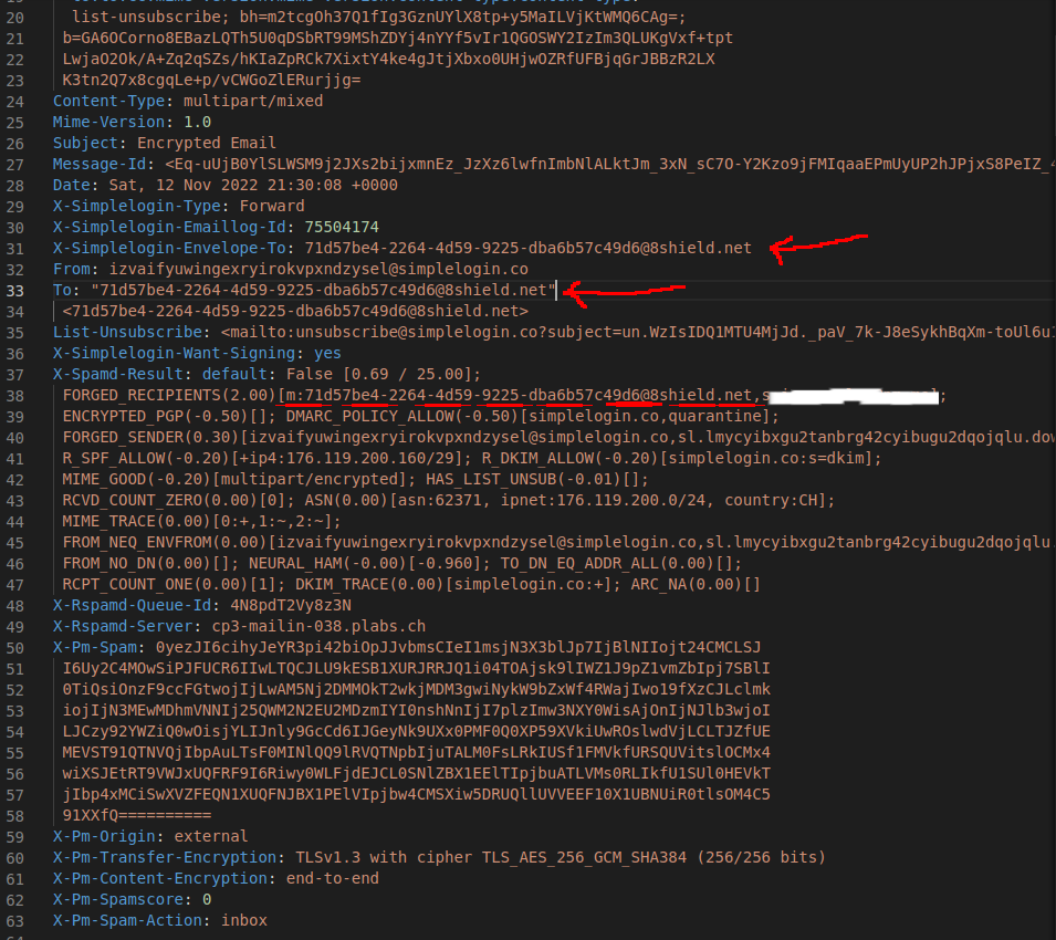 Allow an option to disable message header metadata · simple-login app ...