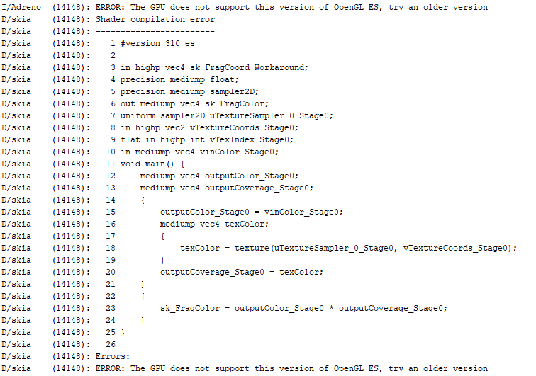 Error The Gpu Does Not Support This Version Of Opengl Es Try An Older Version · Issue 40150