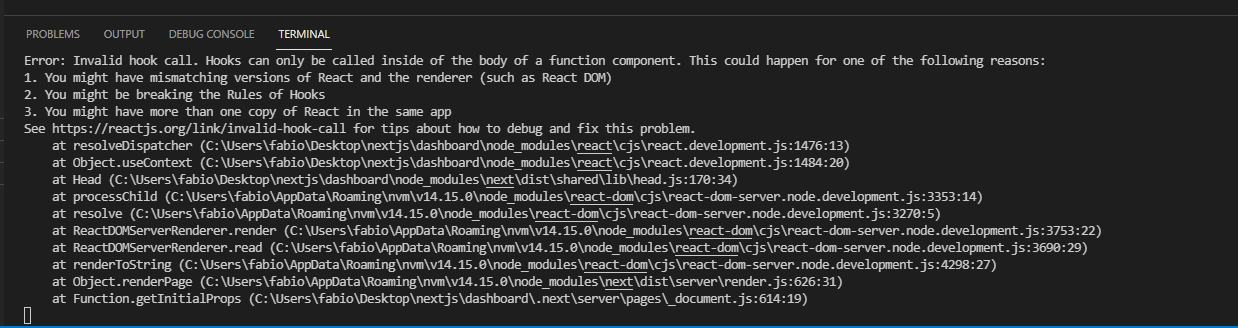 Error: Invalid hook call after brand new npx create-next-app · vercel next.js · Discussion ...