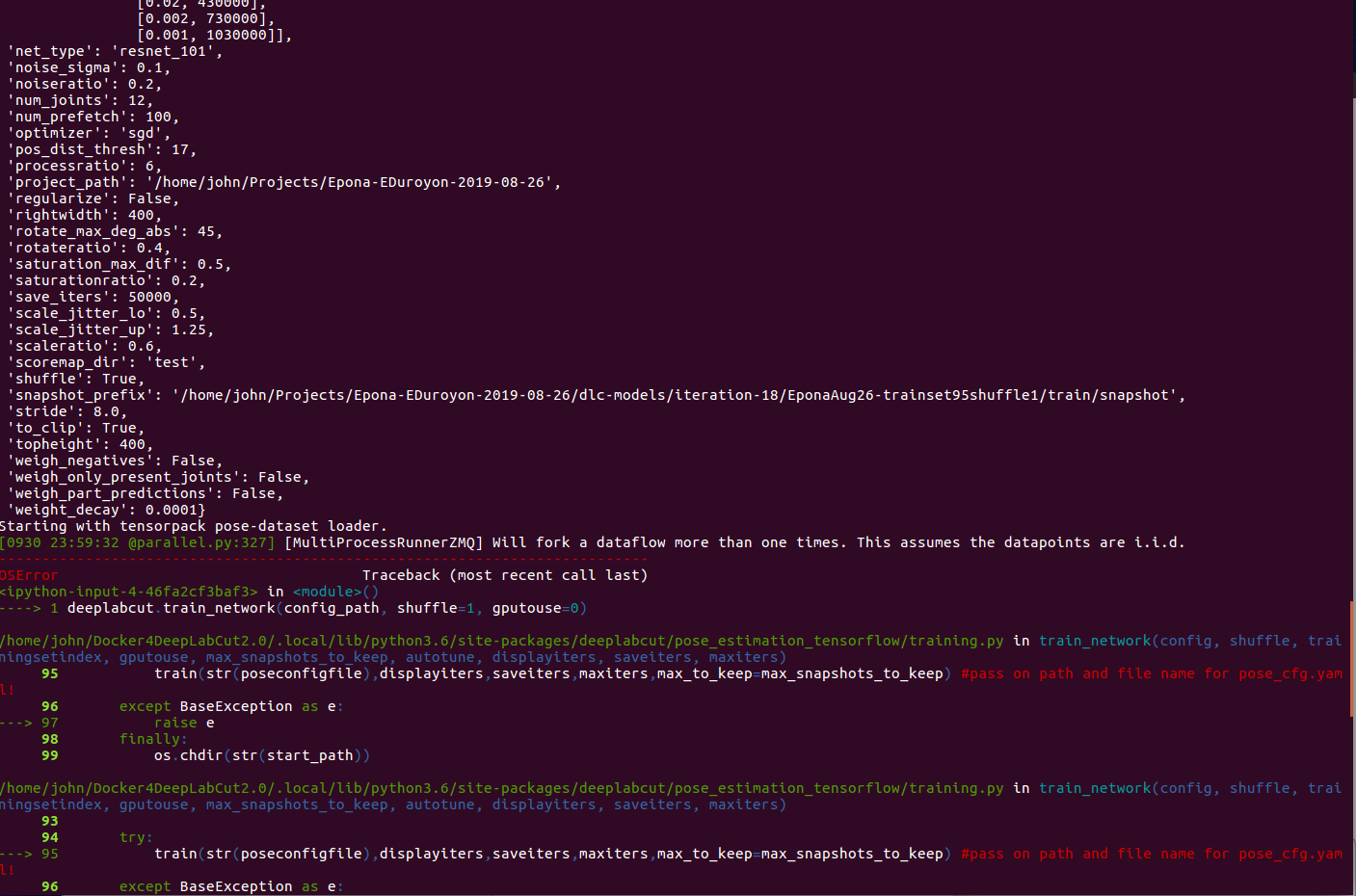 Issues using Tensorpack for data augmentation · Issue #429 · DeepLabCut/DeepLabCut · GitHub