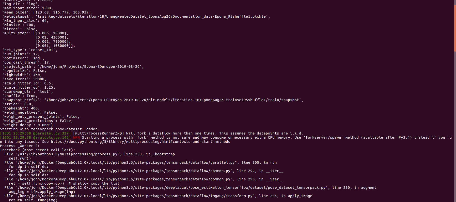 Issues using Tensorpack for data augmentation · Issue #429 · DeepLabCut/DeepLabCut · GitHub