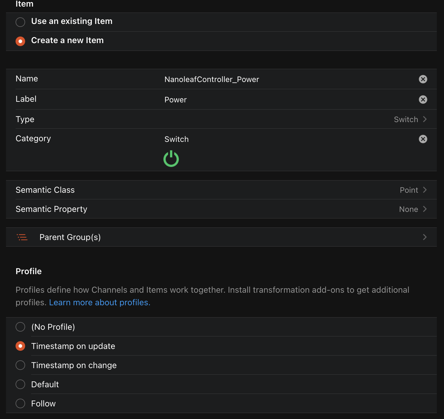 Consider Item Type For The Selected Profile When Creating Links · Issue 885 · Openhabopenhab