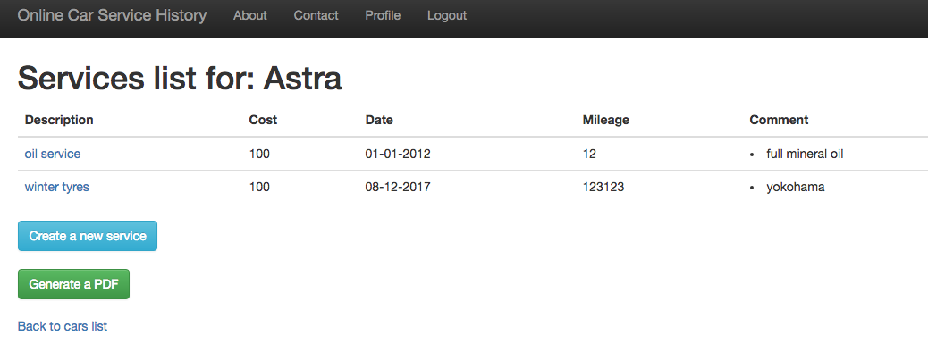 GitHub - durmaj/service-history: online car service history and ...