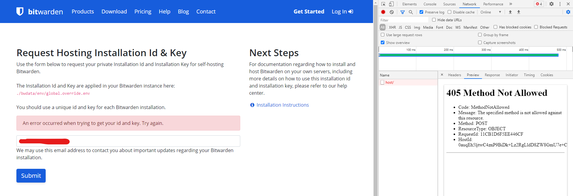 405 Method Not Allowed · Issue #1147 · bitwarden/server · GitHub