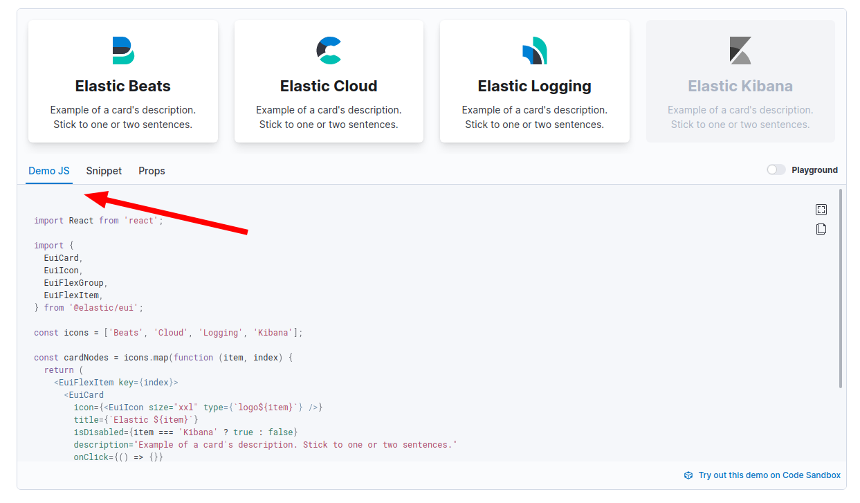 EuiCodeBlocks - new wrapper component for tabbed code blocks · Issue #5002 · elastic/eui · GitHub