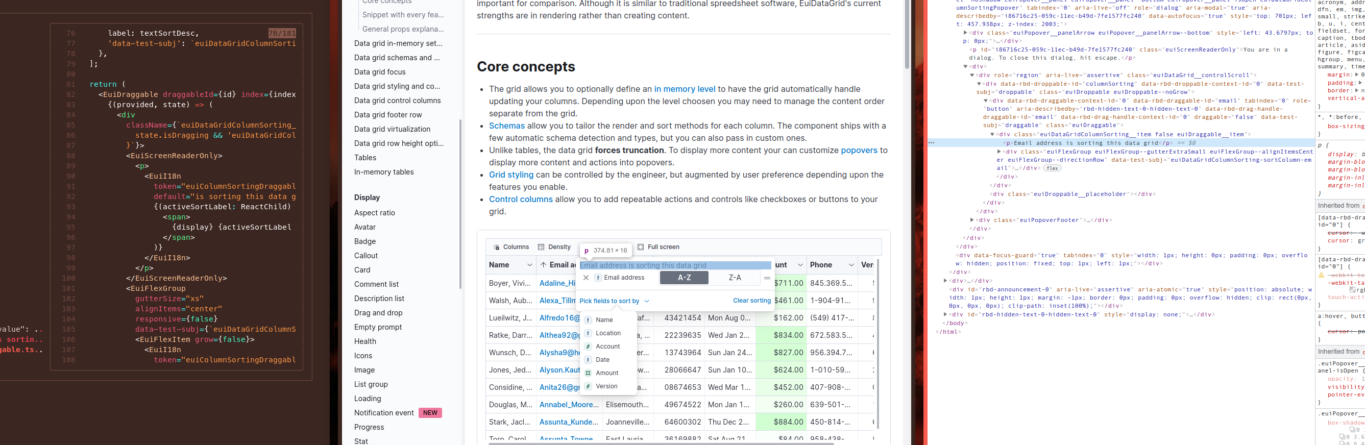 [EuiDataGrid] EuiScreenReaderOnly text displaying in Data Grid sort ...
