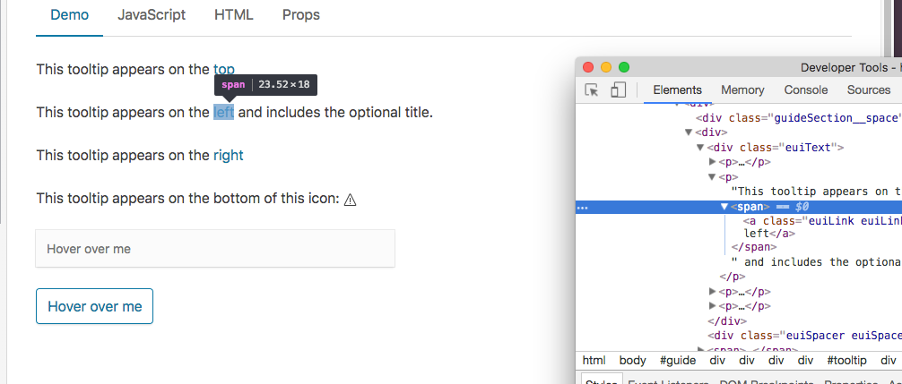 EuiIconTip within a stretched EuiFlexItem renders popover in wrong location · Issue #544 ...