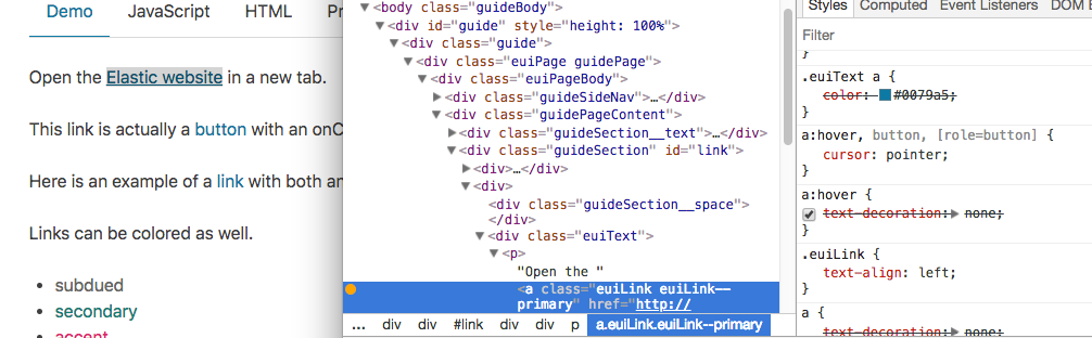 Should links have the pointer cursor? · Issue #771 · elastic/eui · GitHub