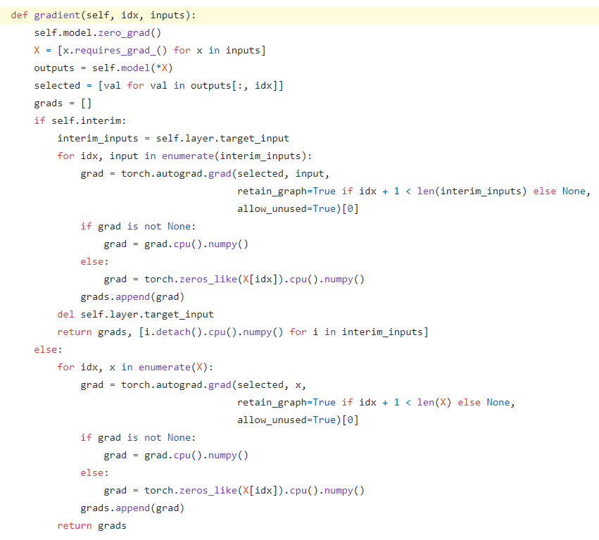 different process of two gradient functions in DeepEXplainrer and GradientExplainer to deal with ...