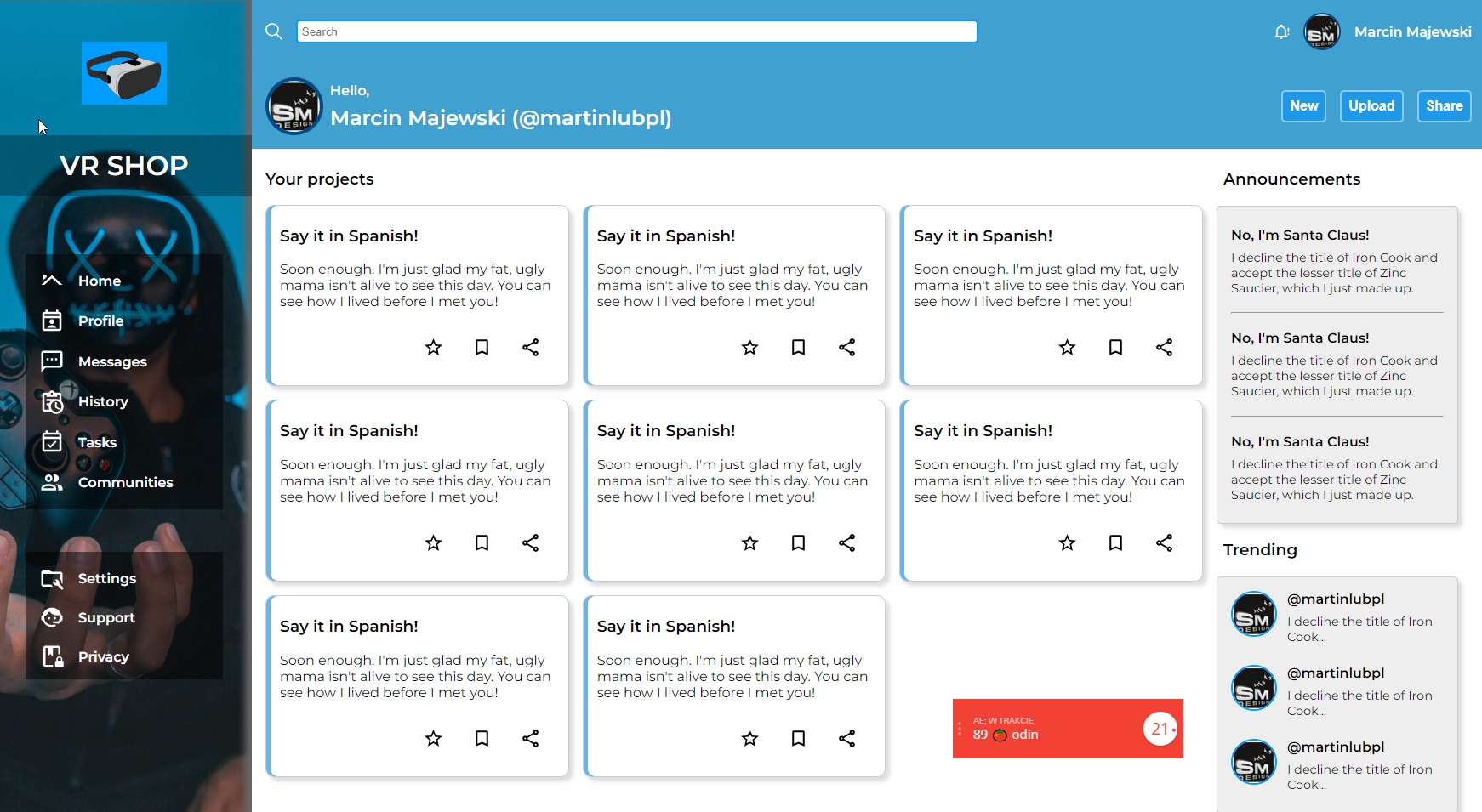 GitHub - martinlubpl/odin-admin-dashboard
