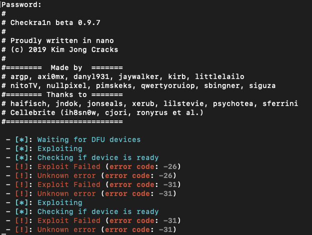 Error -31 · Issue #638 · checkra1n/BugTracker · GitHub