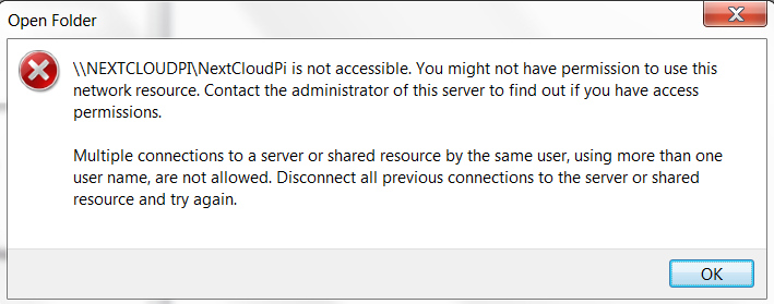 Accessing NextCloudPi Samba from Windows · Issue #247 · nextcloud/nextcloudpi · GitHub