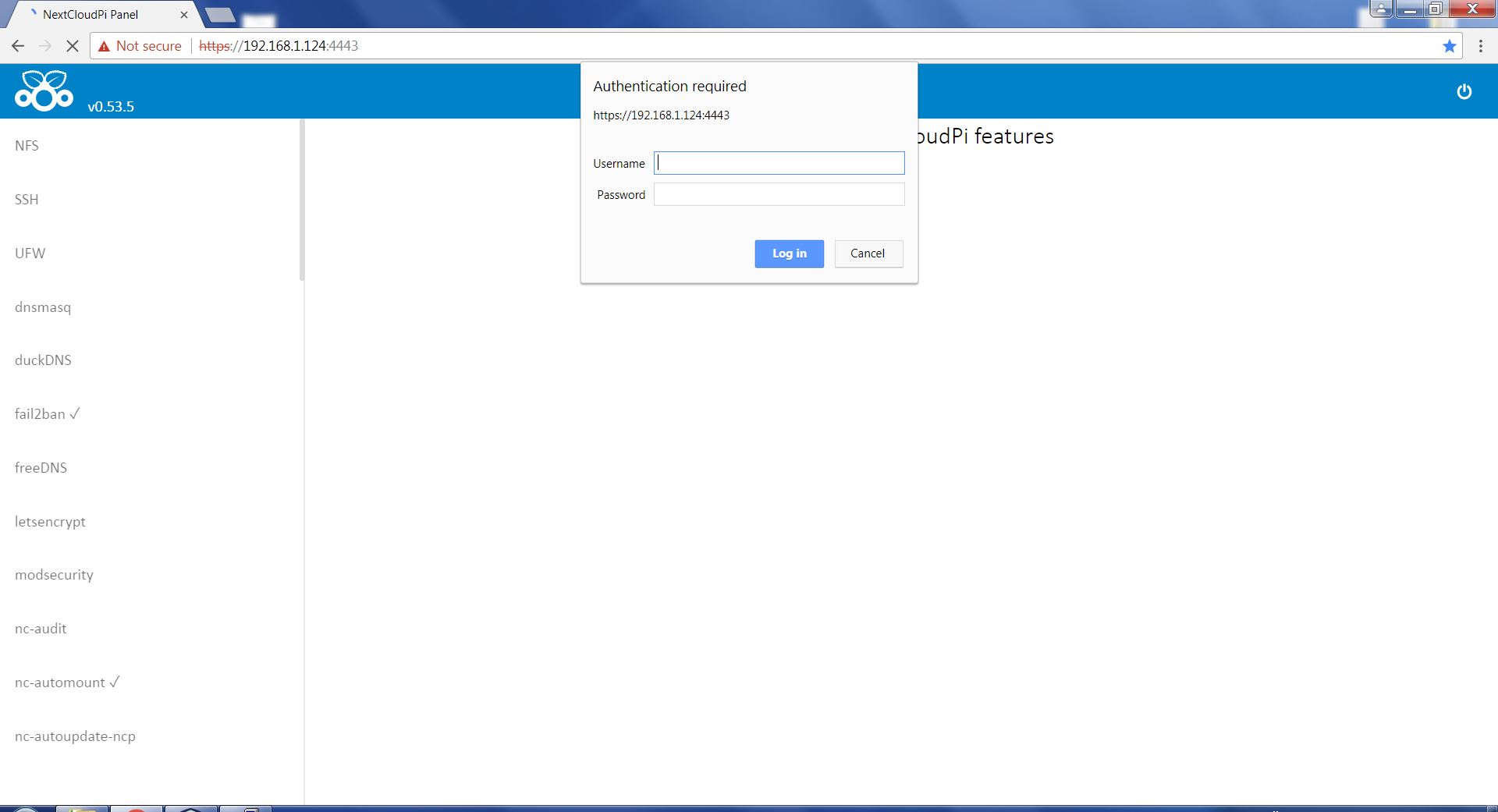 ncp-web authentication prompt keeps popping up · Issue #461 · nextcloud/nextcloudpi · GitHub